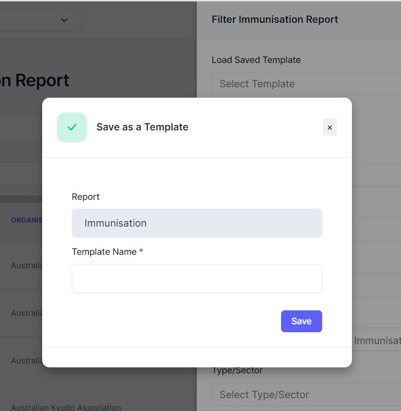 Saving Report Templates – OnePassport