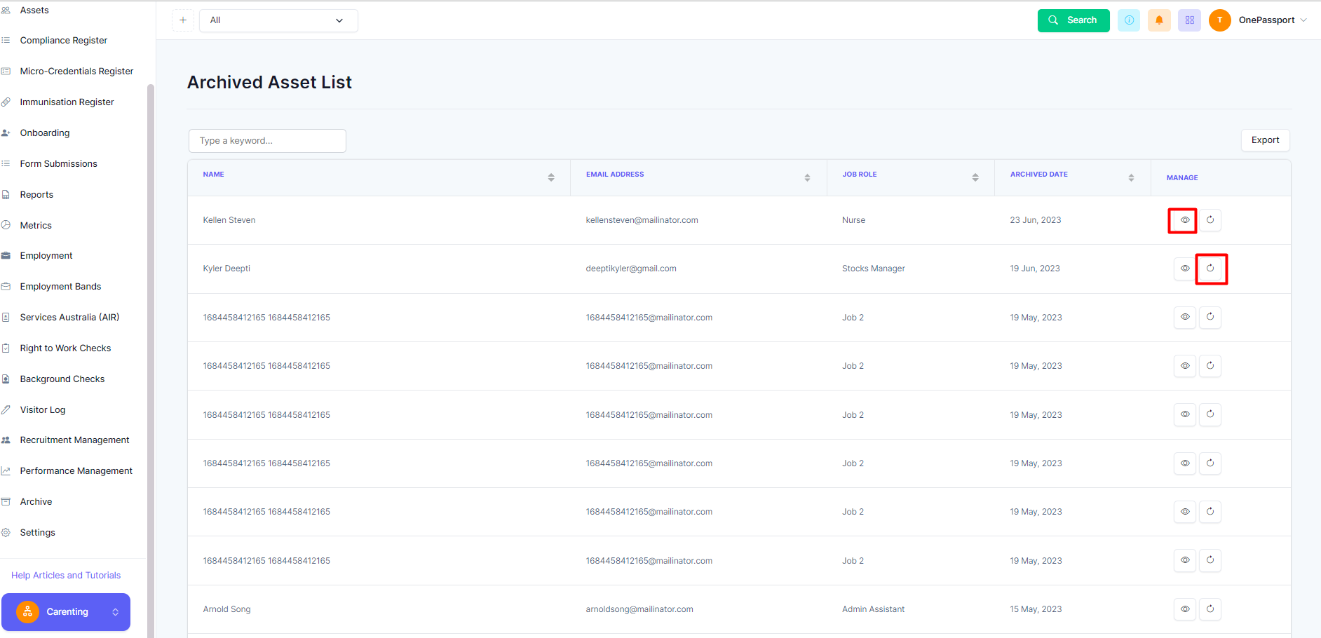 How to Archive People? – OnePassport