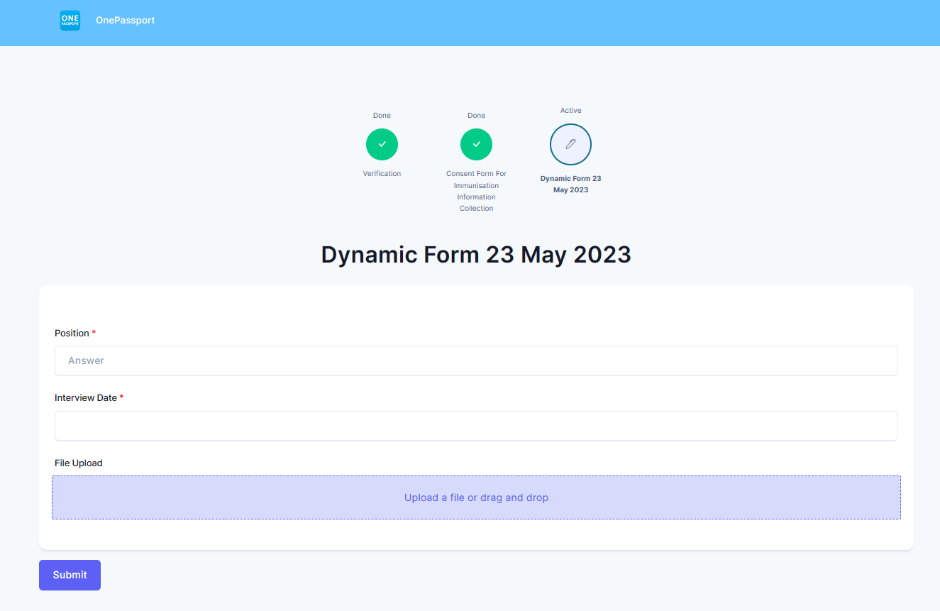 Staff Answering Self-Service Forms (Existing Staff) – OnePassport