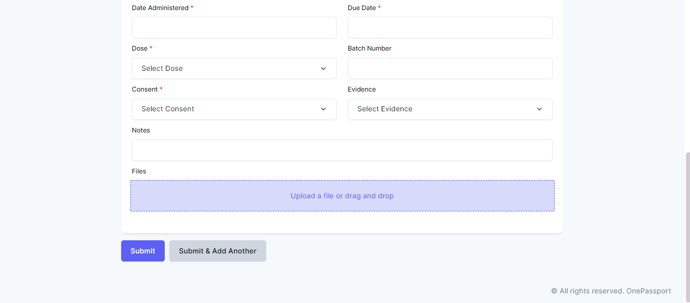 Sample Forms – OnePassport